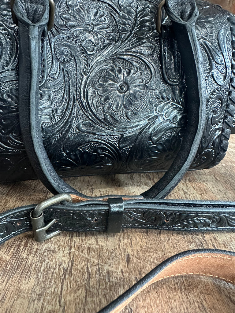 5340 Tooled Leather Speedy Purse Black– Jessy's Boutique, LLC